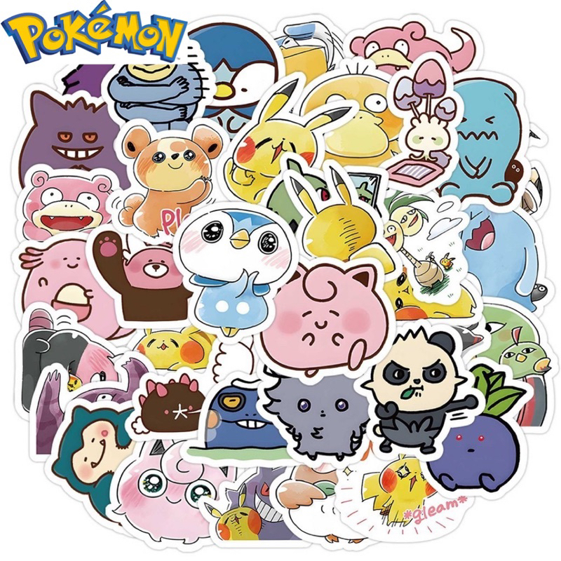 สติ๊กเกอร์ Pokémon 855 Pikachu 60ชิ้น โปเกม่อน Pokemon โปรเกมอน go ปิก ...