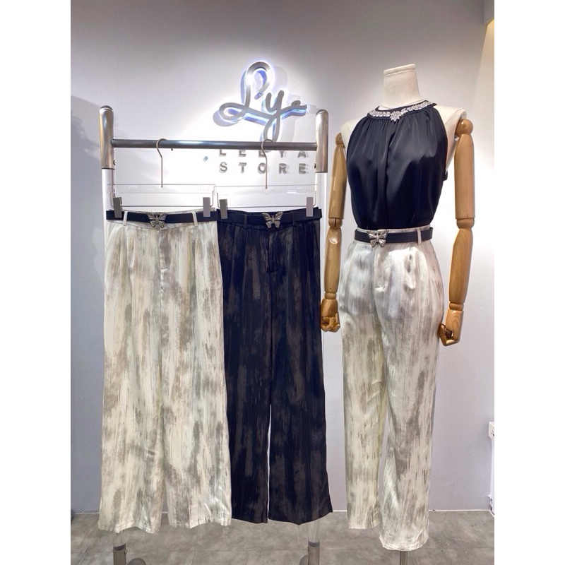 Brand: Leeya Store Detail:กางเกงขากระบอกเอวสูงมาพร้อมกับเข็มขัดทรงสวยใส่สบายงานสวยมากคะHiendกา ...