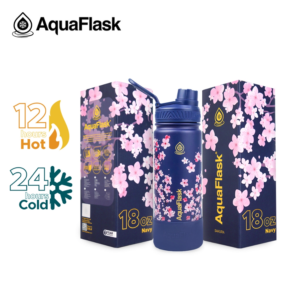 AquaFlask Sakura 2 LIMITED EDITION l กระบอกน้ำเก็บความเย็น กระติกน้ำสแตนเลส | Shopee Thailand