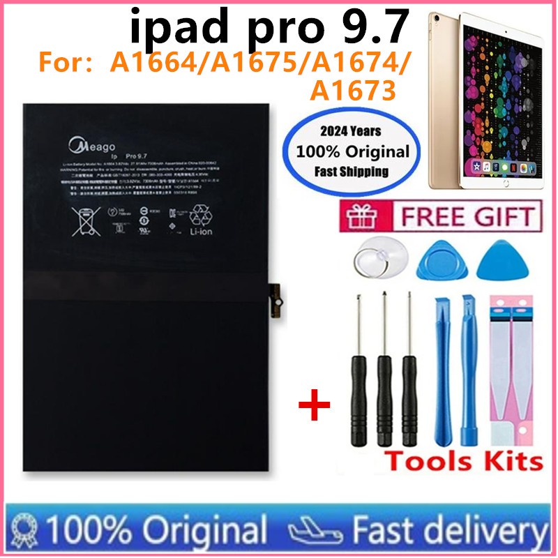 ใช้ได้กับต้นฉบับ iPad Pro 9.7 A1664 A1675 A1674 A1673เปลี่ยนแบตเตอรี่7306mAhรับประกันคุณภาพ 3 ...