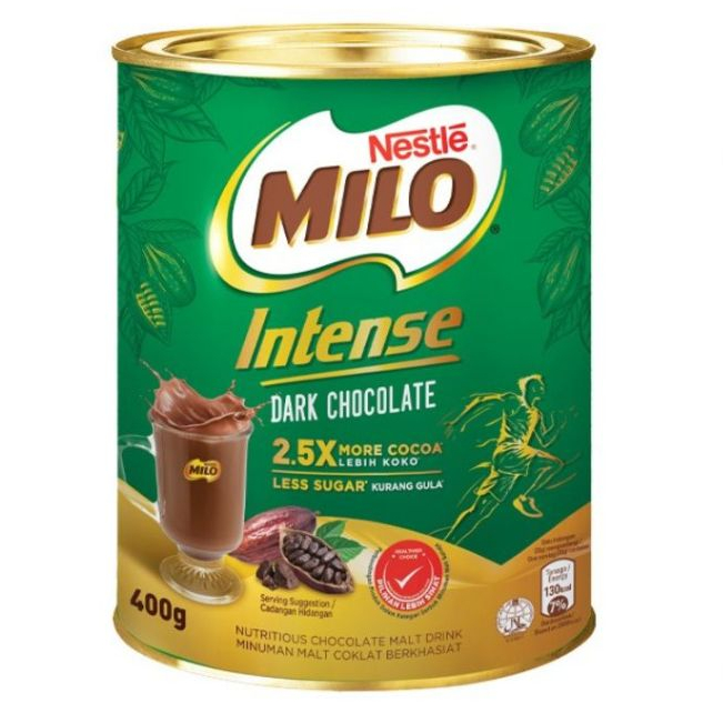 Nestle Milo Dark Chocolate Intense less sugar ผงชงไมโลในกระป๋อง น้ำหนัก ...