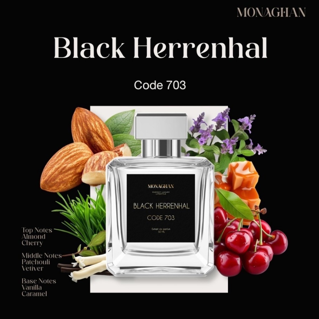 Black Herrenhal Code 703 Monaghan Perfume น้ำหอมผู้ชาย กลิ่นโทนลึกลับ หอมหวาน โมนาฮันน้ำหอมนิช ...