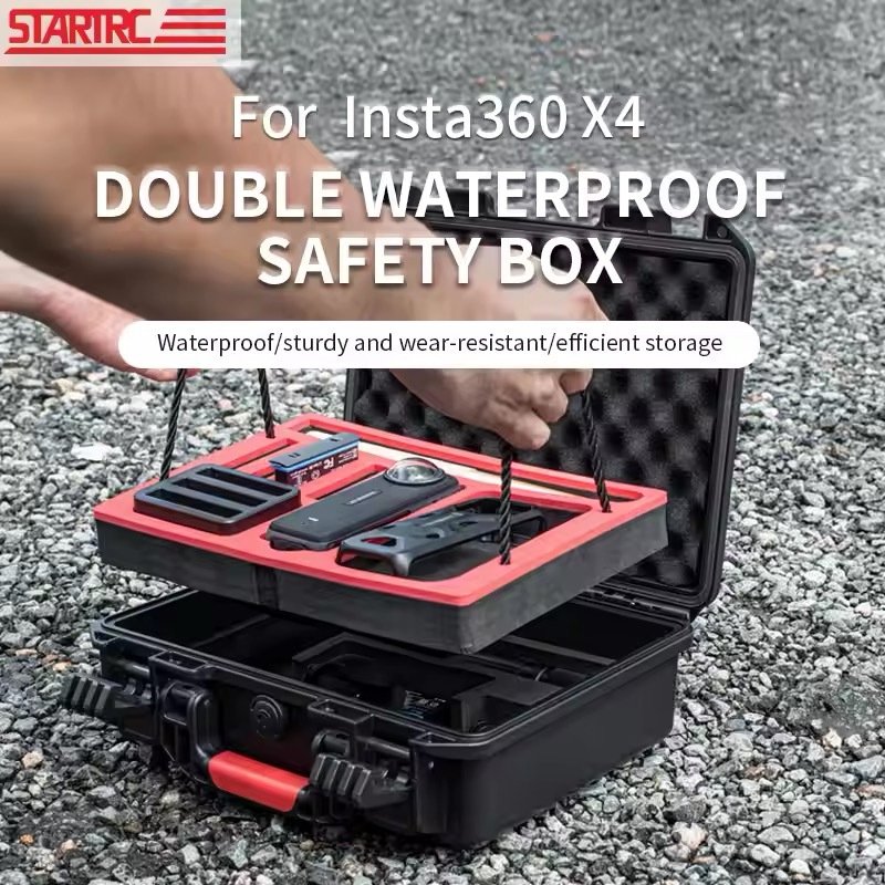 STARTRC Double Layer Waterproof Case for Insta360 X4 เคสแข็ง 2ชั้น กันกระแทก เก็บอุปกรณ์เสริม X4 ...