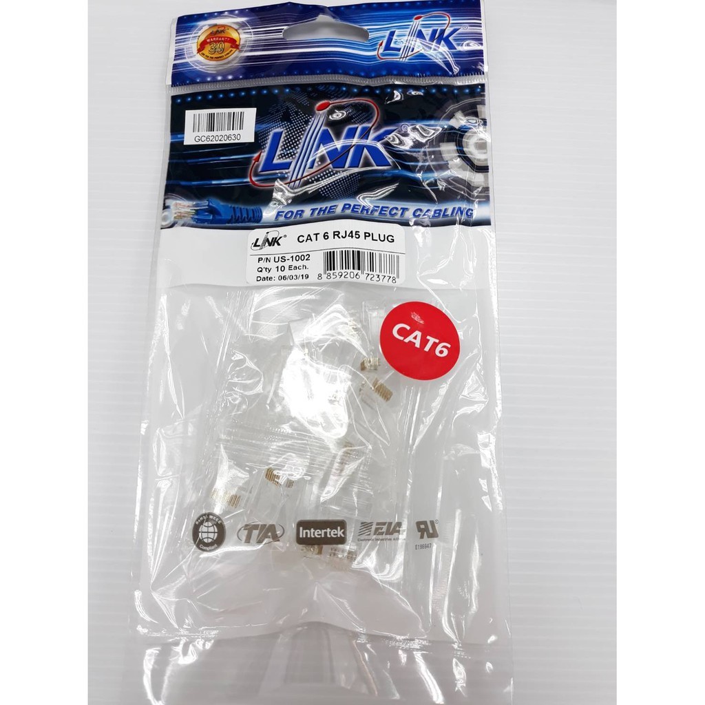 Plug RJ45 CAT6 LINK (US-1002) 10/Pack | Shopee Thailand