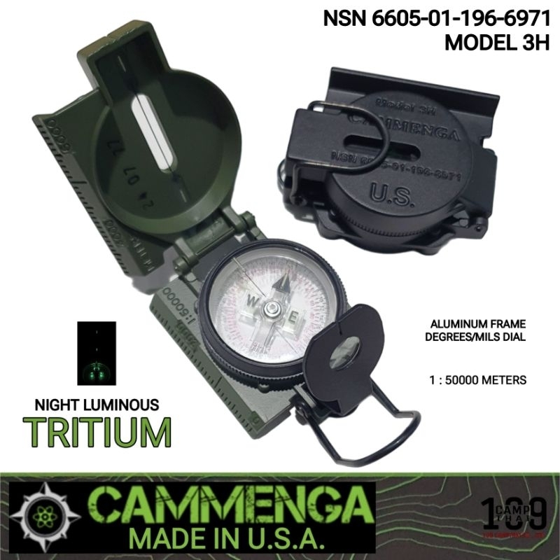 เข็มทิศทหาร CAMMENGA แท้ รุ่น Tritium Compass 3H เข็มทิศทหาร ที่สว่าง ...