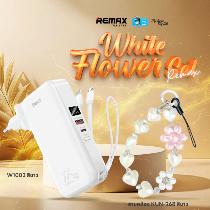 Maxx Power Bank ความจุ 10000mAh ( รุ่น W1003 ) - แบตสำรอง มีสาย ปลั๊กใน ...