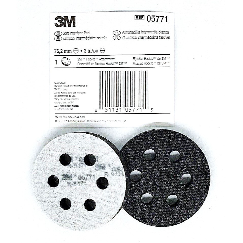 (1 แผ่น) 3M 05771 5771 Soft Interface Pad ฟองน้ำรองขัดกระดาษทราย 3 นิ้ว ...