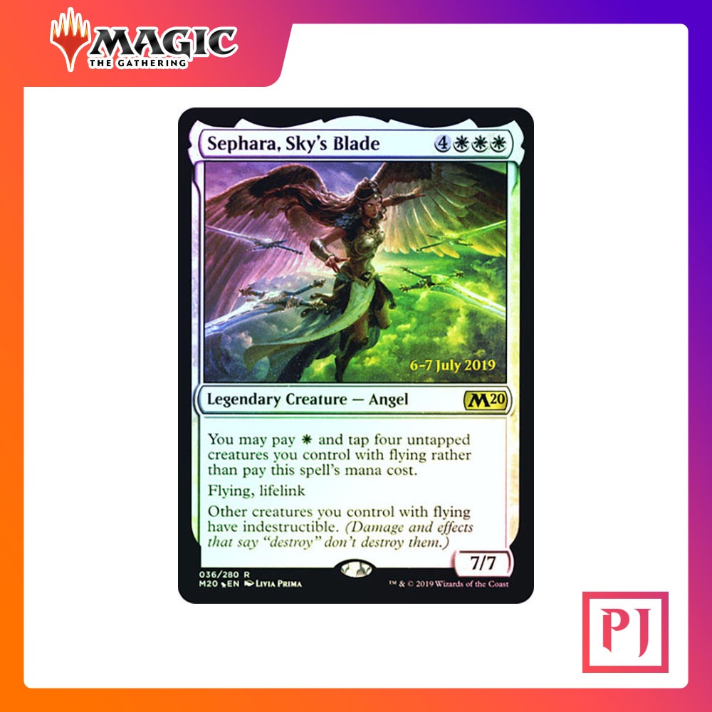 [MTG] Sephara, Sky's Blade (Prerelease) [M20] [WHITE] [RARE] [FOIL] [ENG] (การ์ดเมจิค / Magic ...