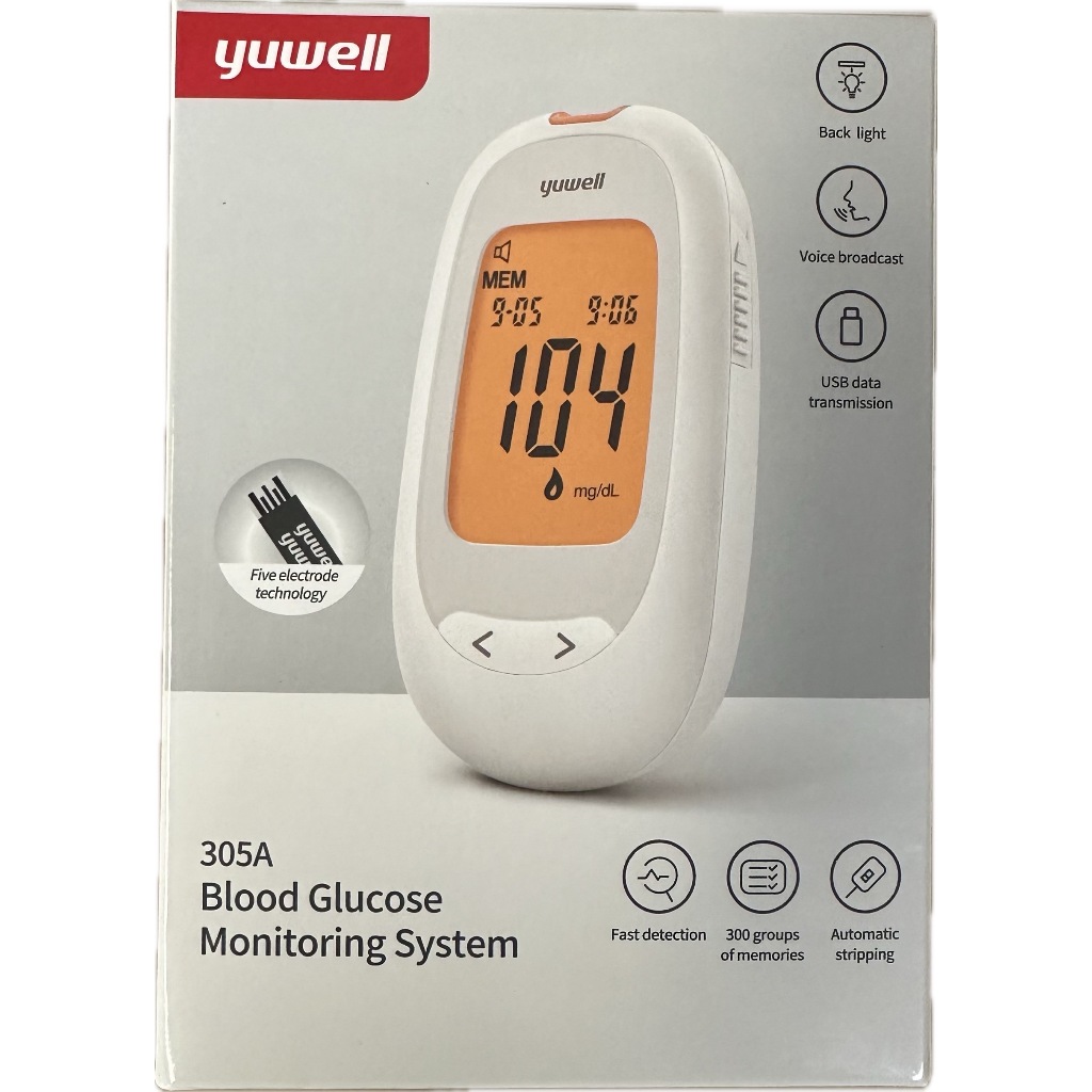 Yuwell เครื่องตรวจน้ำตาล รุ่น Accusure 582 Blood glucose meter บลูทูธ ...