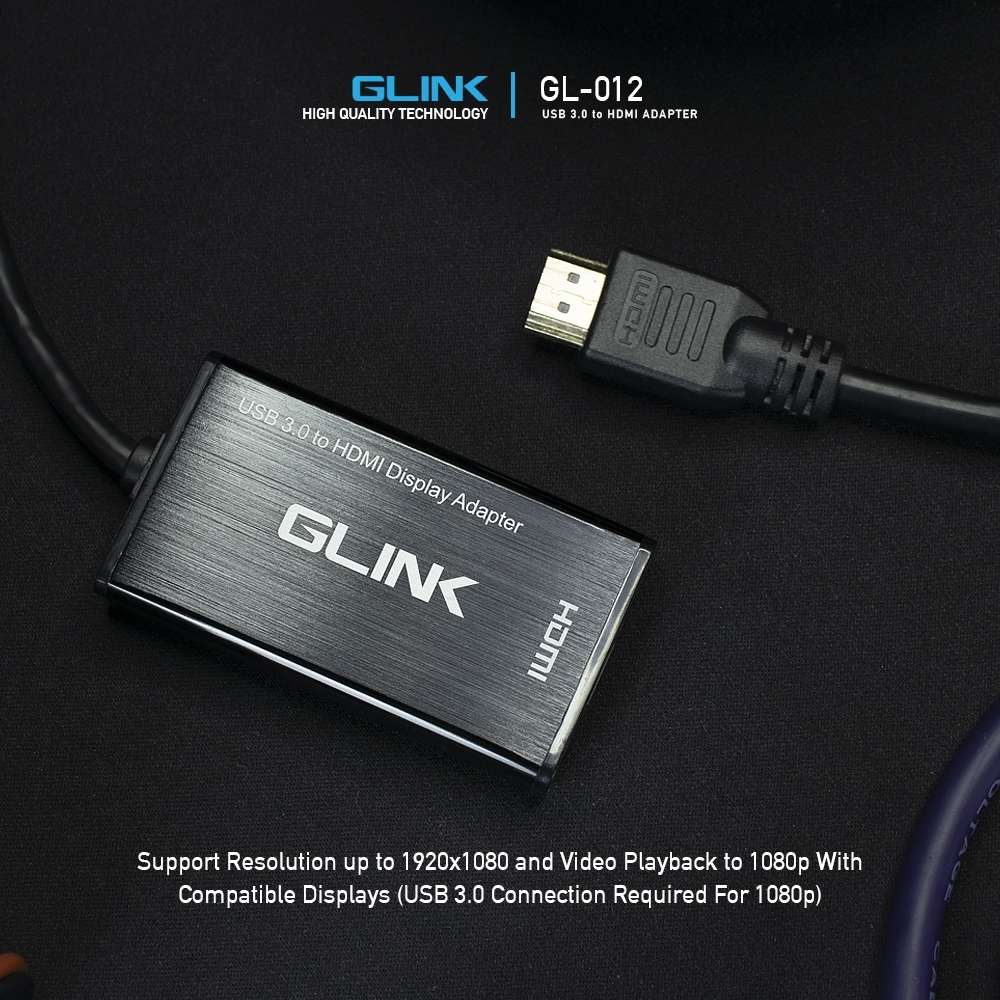 ตัวแปลงสัญญาณ USB เป็น HDMI 1080P Glink GL-012 USB3.0 TO HDMI | Shopee ...