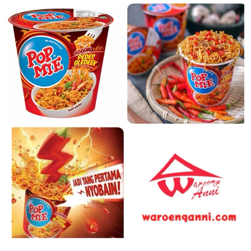 Indonesia Pop Mie Goreng Pedas Gledek / Spicy Fried Noodles 75 gram ...