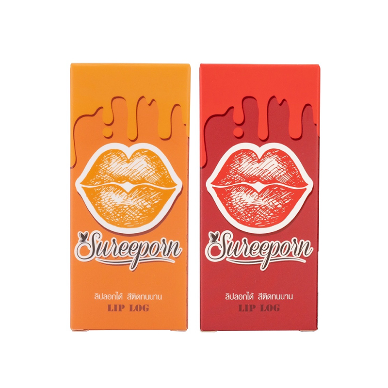 liplog sureeporn ลิปลอก สุรีย์พร ช่วยบำรุงให้ปากนุ่มชุ่มชื้น สีแดง/สีส้ม | Shopee Thailand