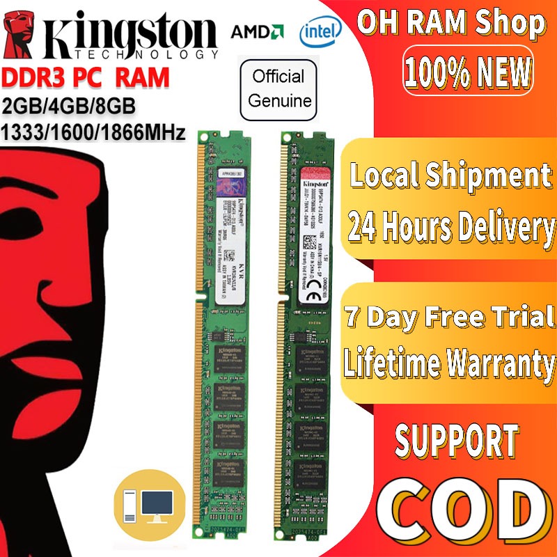 Kingston Dektop Ram DDR3 DDR3L 4GB 8GB 1333 1600MHz 1.35V 1.5V Memory ...