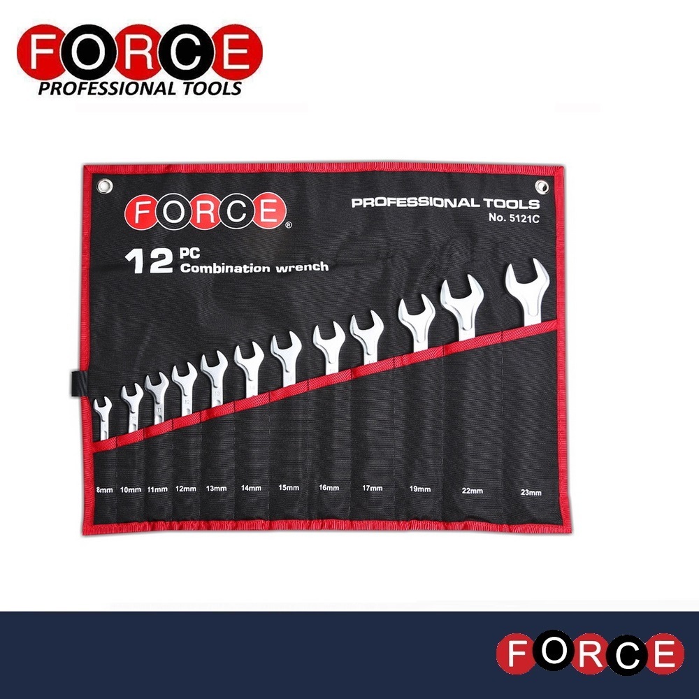 ชุดประแจแหวนข้างปากตาย 12 ชิ้น 5121C FORCE ประกอบไปด้วยประแจแหวน เบอร์ ...