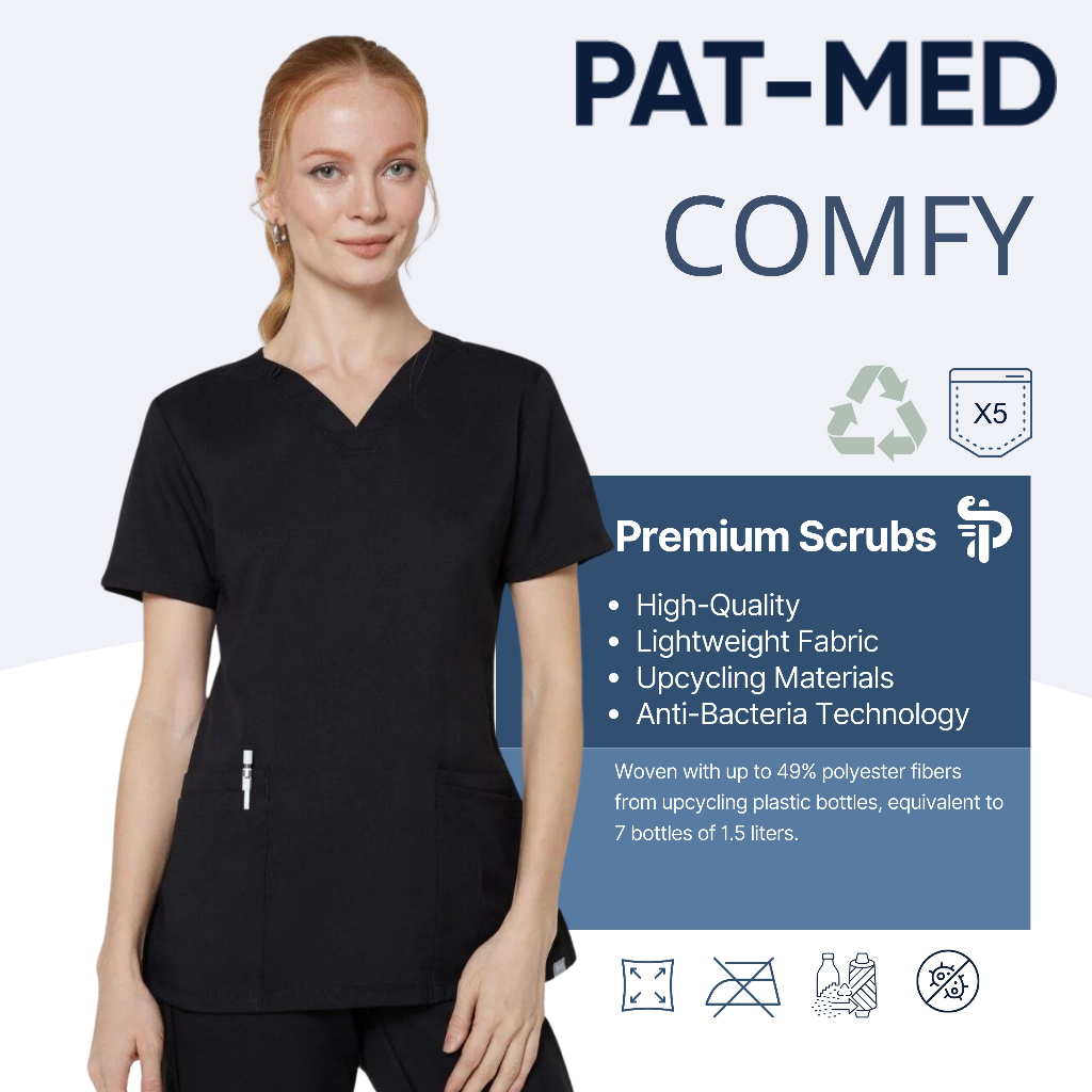 PAT-MED Scrubs Sets Top & Pants for Female รุ่น Comfy ชุดสครับแพทย์ ...