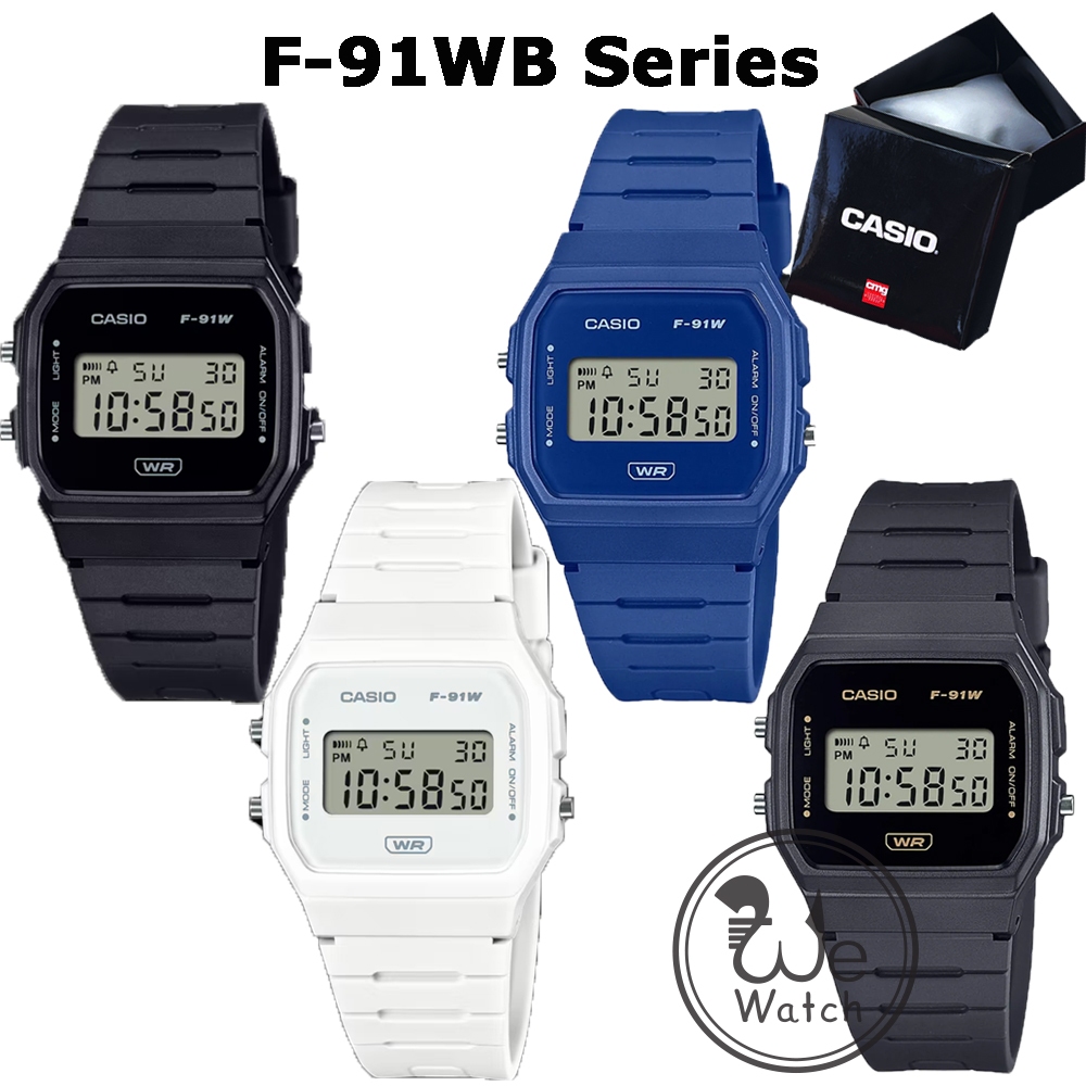 !!ประกัน1ปีและกล่อง CMG!! CASIO รุ่น F91WB นาฬิกาผู้ชาย นาฬิกาผู้หญิง สายเรซิ่น F91 F-91 F-91WB ...