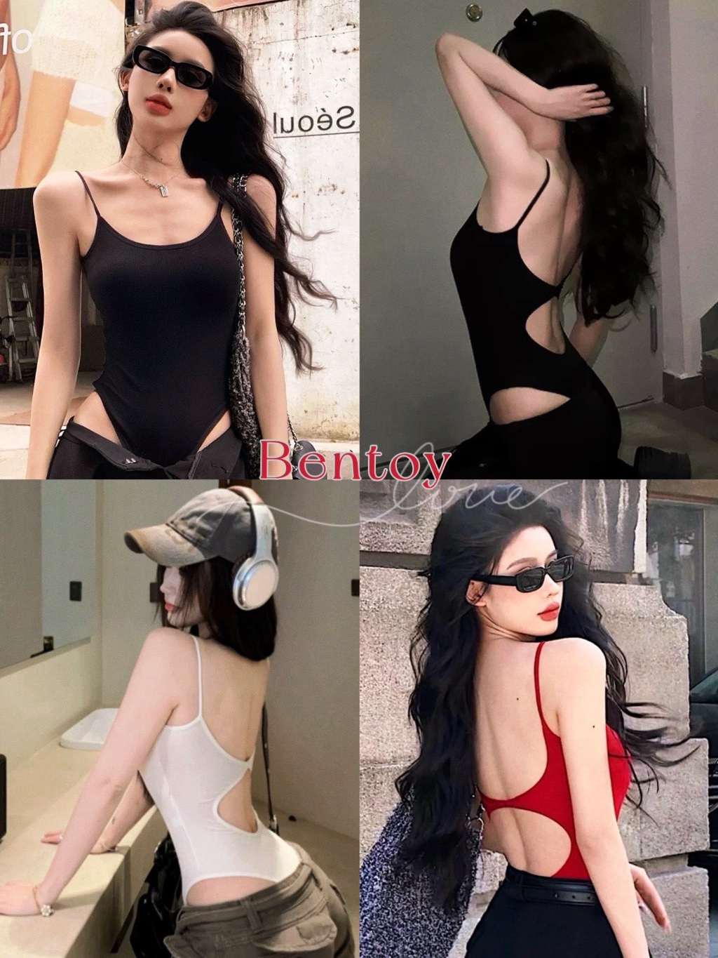bentoy(2634-1)สายเดี่ยวมีฟองน้ำ เสื้อบอดี้สูท ว้าวหลัง เซ็กซี่ ผ้านิ่ม ใส่สบาย | Shopee Thailand
