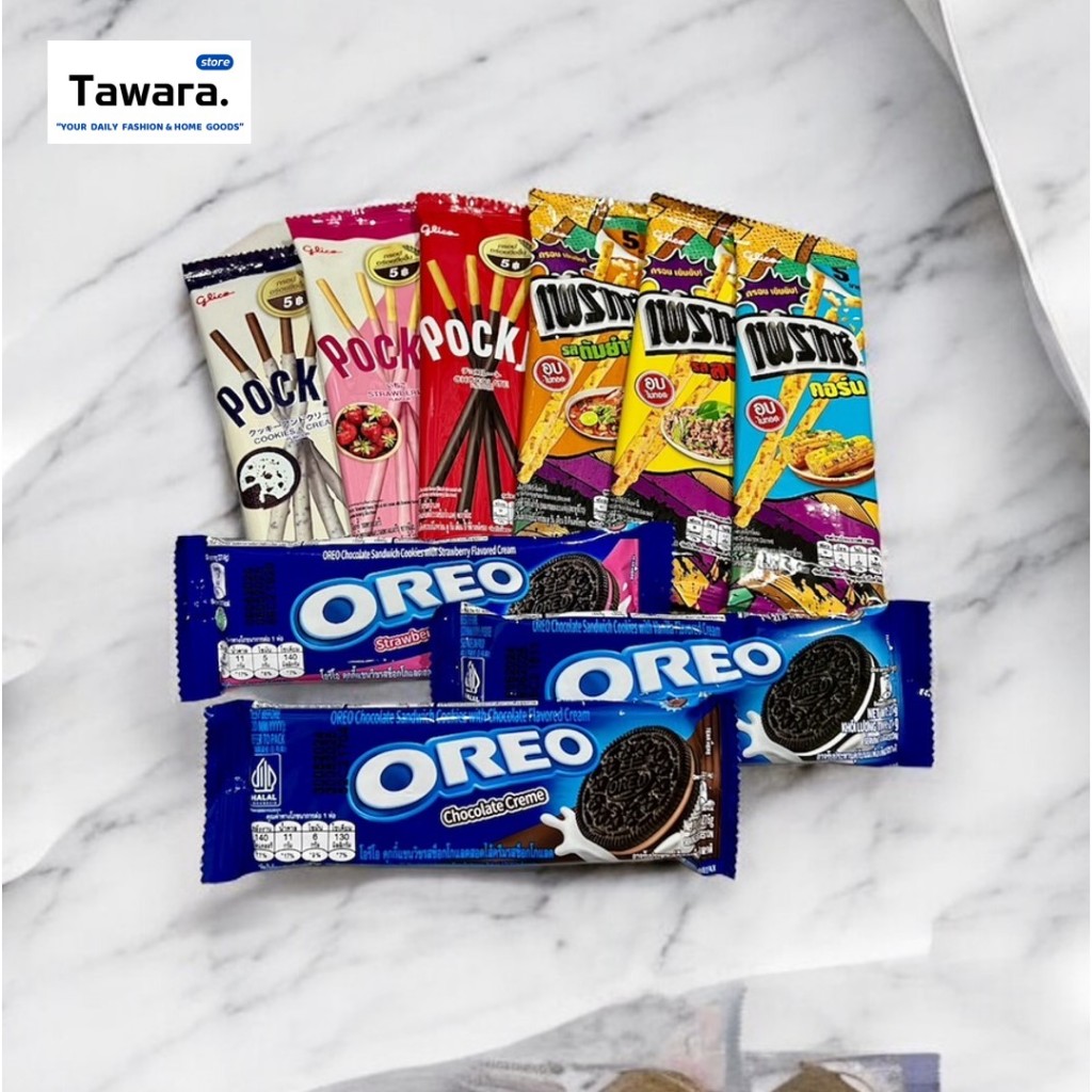 T-007 กูลิโกะ ป็อกกี้ (Pocky) โอรีโอ้ (Oreo) บิสกิต เพลทซ์ (Pretz) ขนม ...