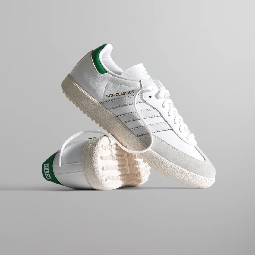 Adidas Samba x KITH Golf สีขาวแถบเขียว รองเท้ากอล์ฟ ของใหม่ ของแท้ 100% ...