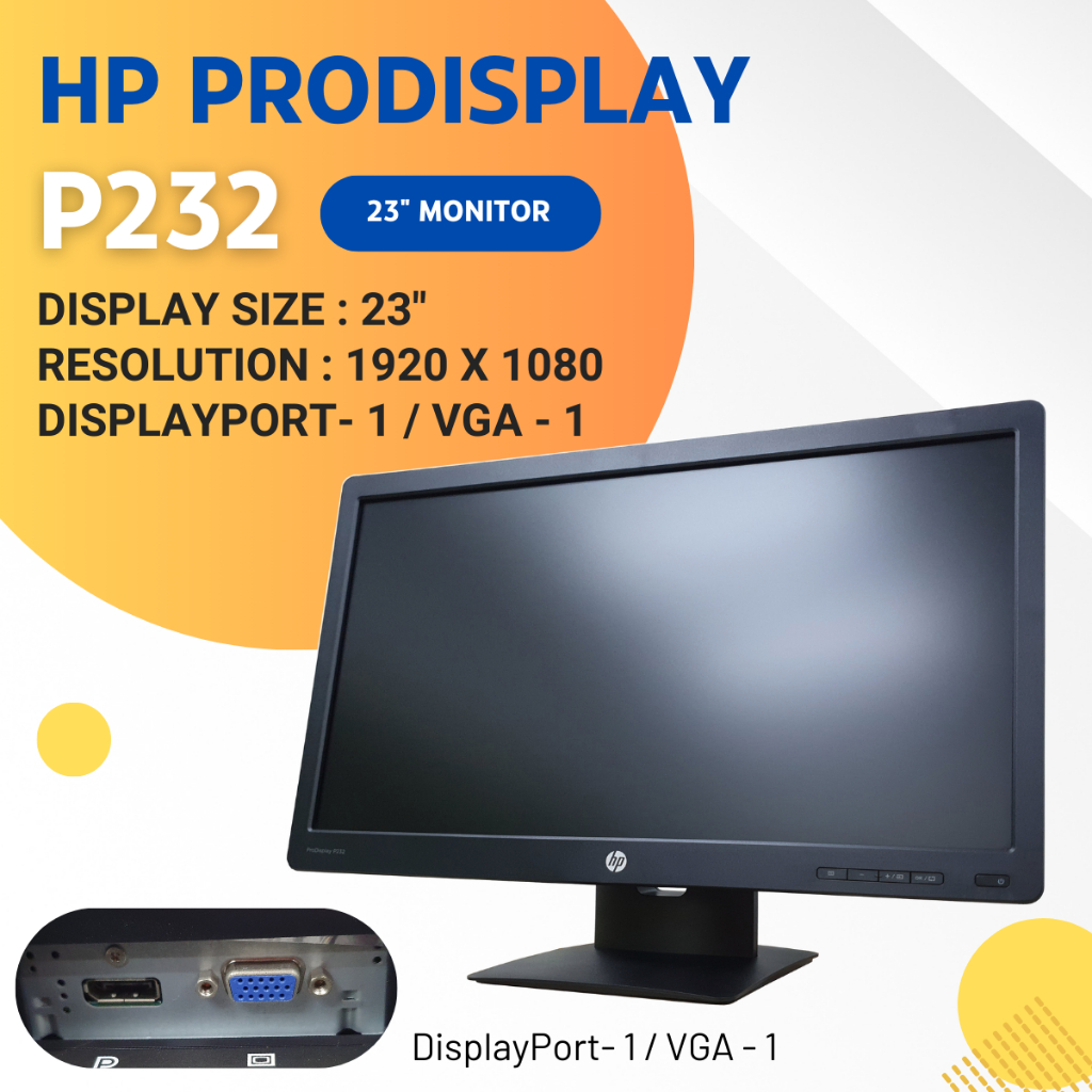 หน้าจอคอมพิวเตอร์ HP Pro Display P232 ขนาด 23 นิ้ว LED Backlights LCD ...