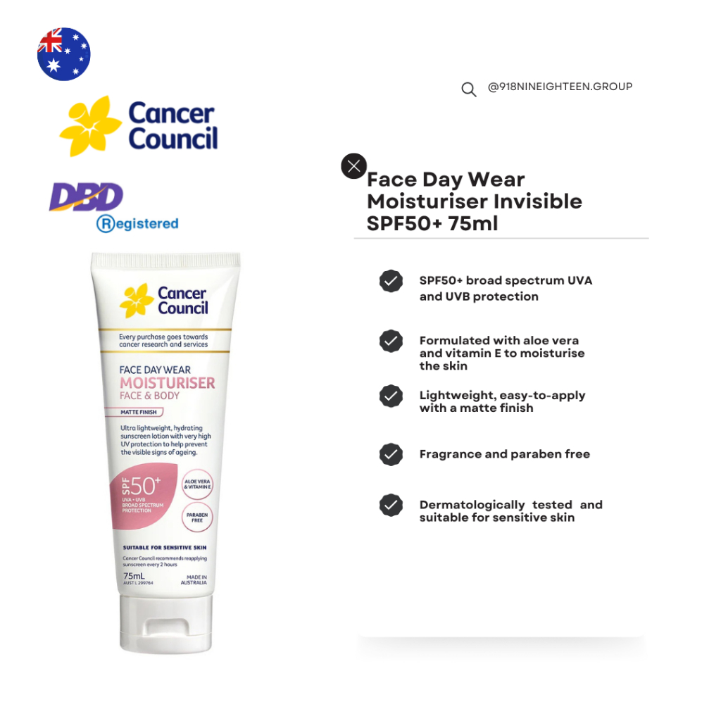 Face Day Wear Moisturiser Invisible SPF50+ 75ml | Shopee Thailand