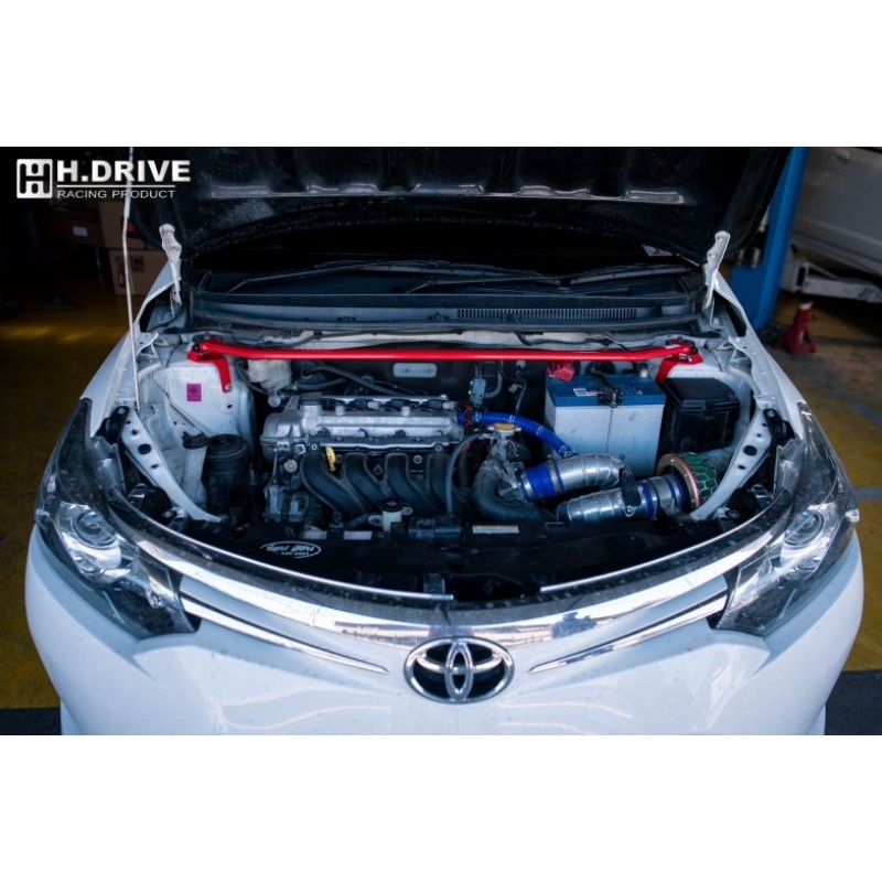 ค้ำโช็คหน้า H-drive แท้ สีแดง Toyota Vios gen3 FRONT STRUT BRACE คานค้ำ ...