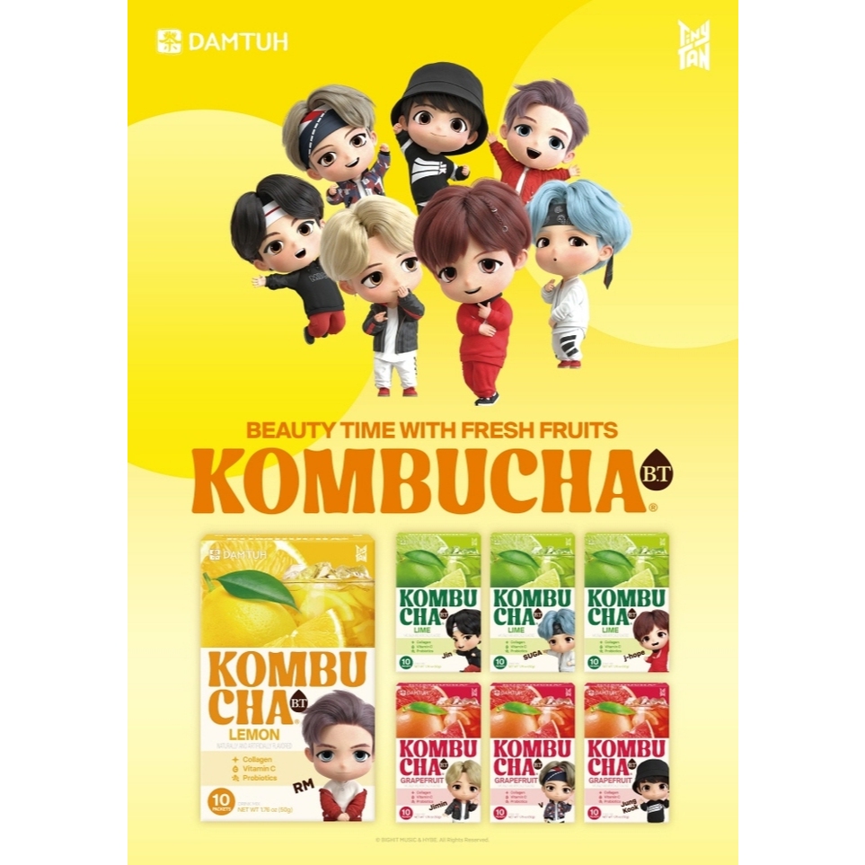 [ของแท้] 콤부차 Damtuh BTS Kombucha (ชาผลไม้หมักแบบชง 10 ซอง) 50g | Shopee Thailand