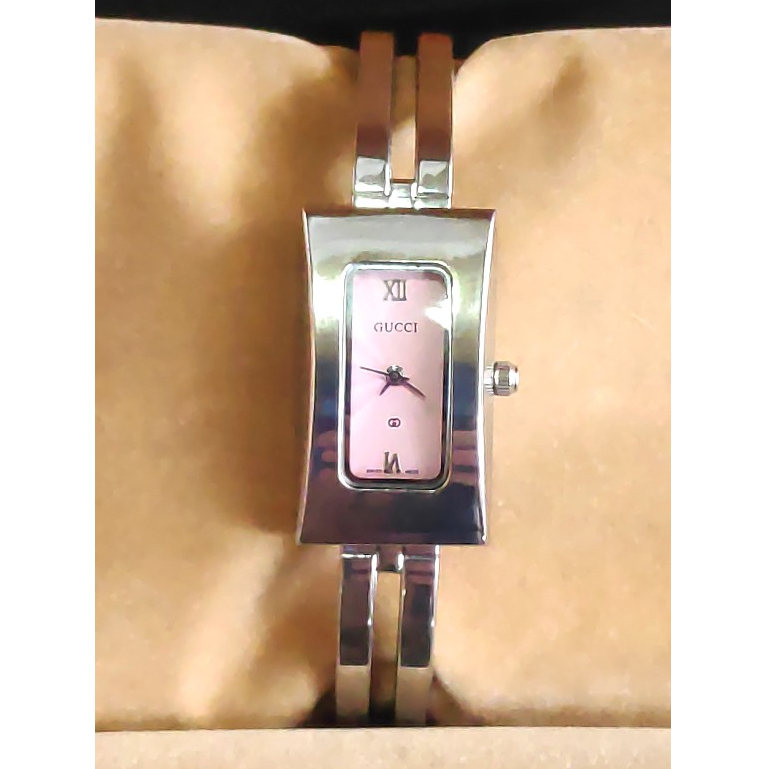 นาฬิกาข้อมือ Gucci 3900L 14mm Pink Dial Stainless Lady Watch | Shopee ...