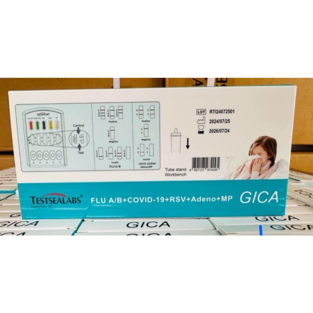 Testsealabs Gica Flu A/B Covid-19 RSV Adeno MP Mycoplasma 6in1 20 test ...