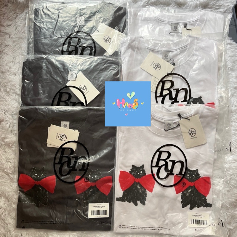 [พร้อมส่ง/แท้] Ron Ron double ribbon crop / Overfit tshirt/Strawberry ...