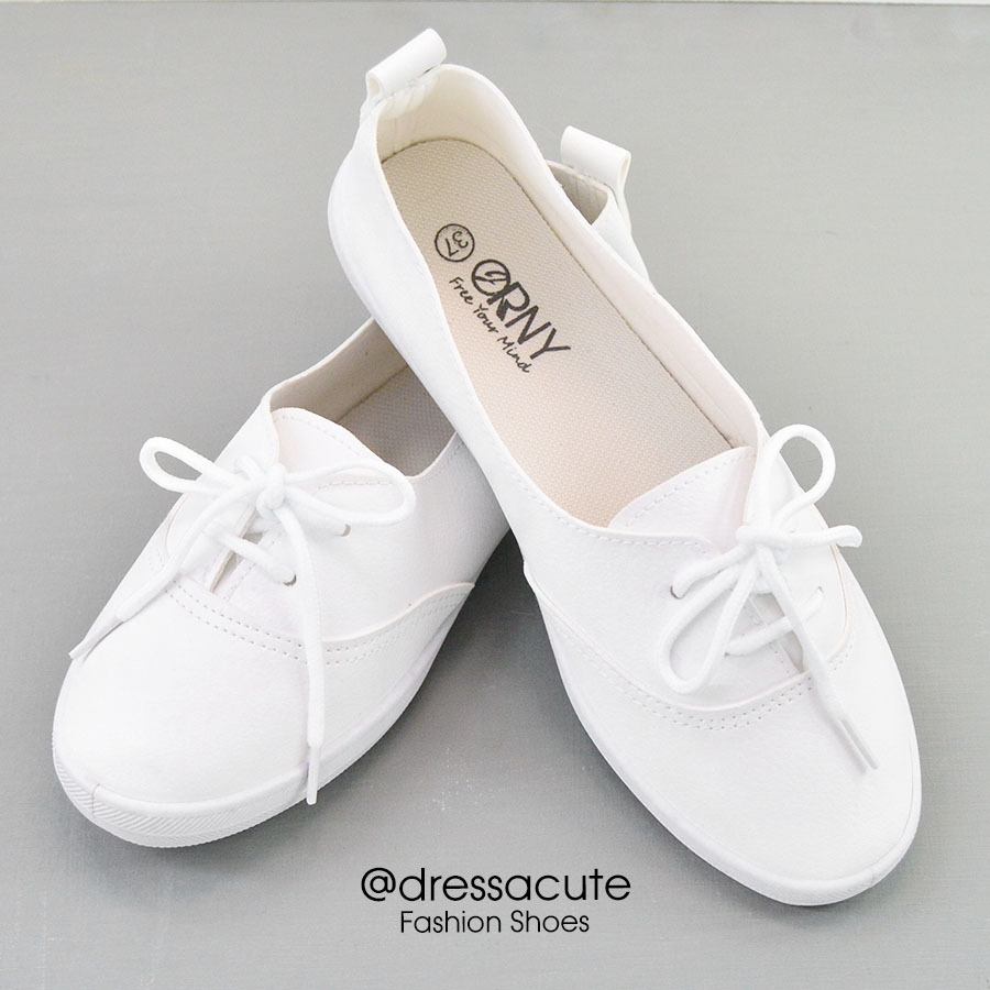 [No.OY90 Defect Sale!! ⭐️ มีตำหนิ ⭐️ รองเท้าผ้าใบแบบผูกเชือก หนังนิ่ม ...