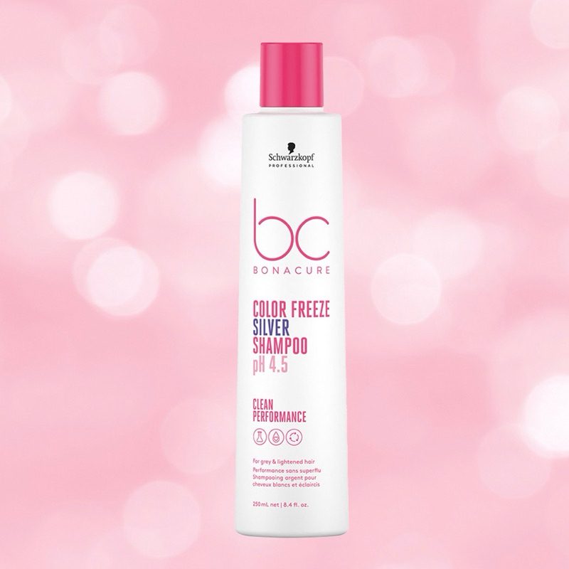 Schwarzkopf BC Color Freeze Silver 250 ML.แชมพูม่วงสำหรับสีเทาหม่น บลอน ...