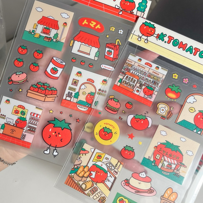 💘พร้อมส่ง!! K.Tomato sticker สติกเกอร์มะเขือเทศ🍅 คุณโทมะโท มี 2 ลายน้า ...