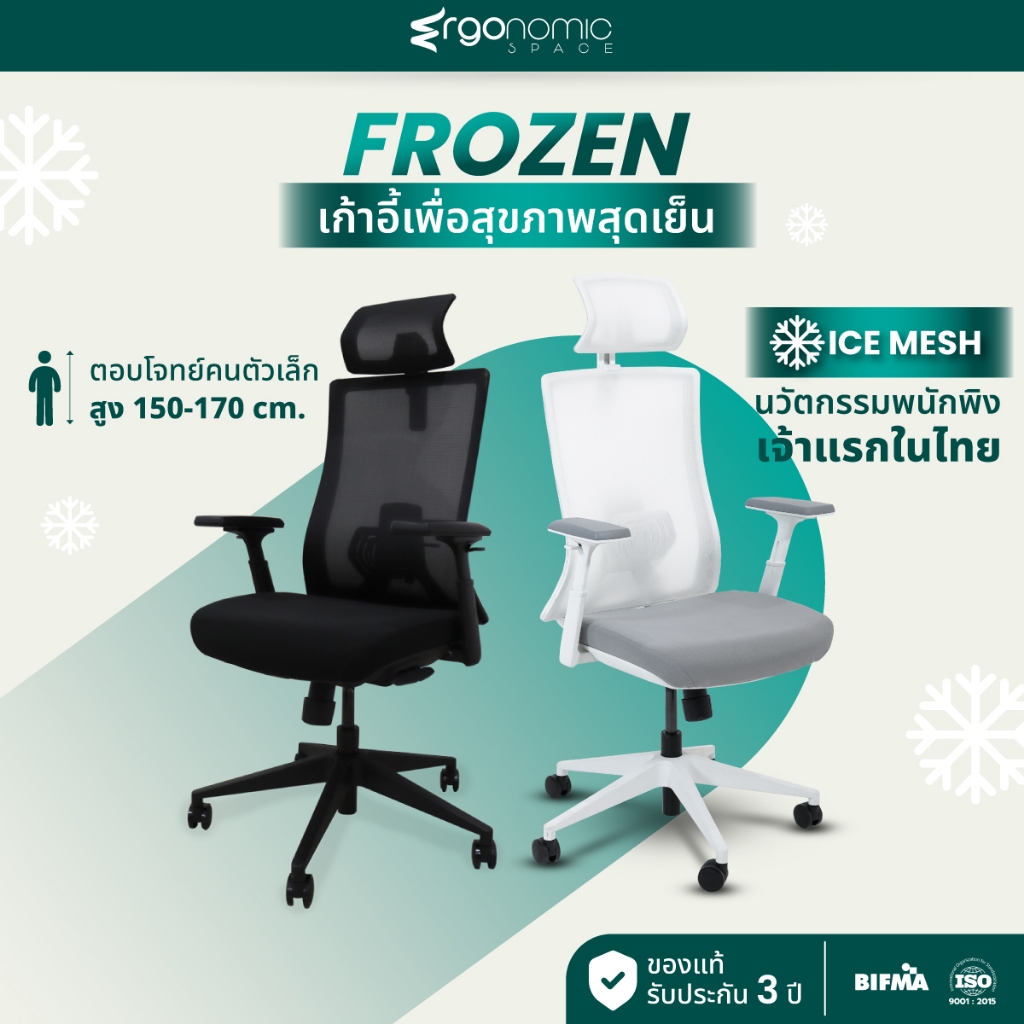 Bewell FROZEN เก้าอี้เพื่อสุขภาพ พนักพิง ICE Mesh เจ้าแรกในไทย นั่งแล้วไม่ร้อนหลัง เหมาะกับคนตัว ...