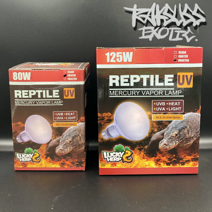 Lucky Herp Reptile UV Mercury Vapor Lamp หลอดรวมUVและความร้อน สำหรับสัตว์ทุกชนิดที่ต้องการUV ...