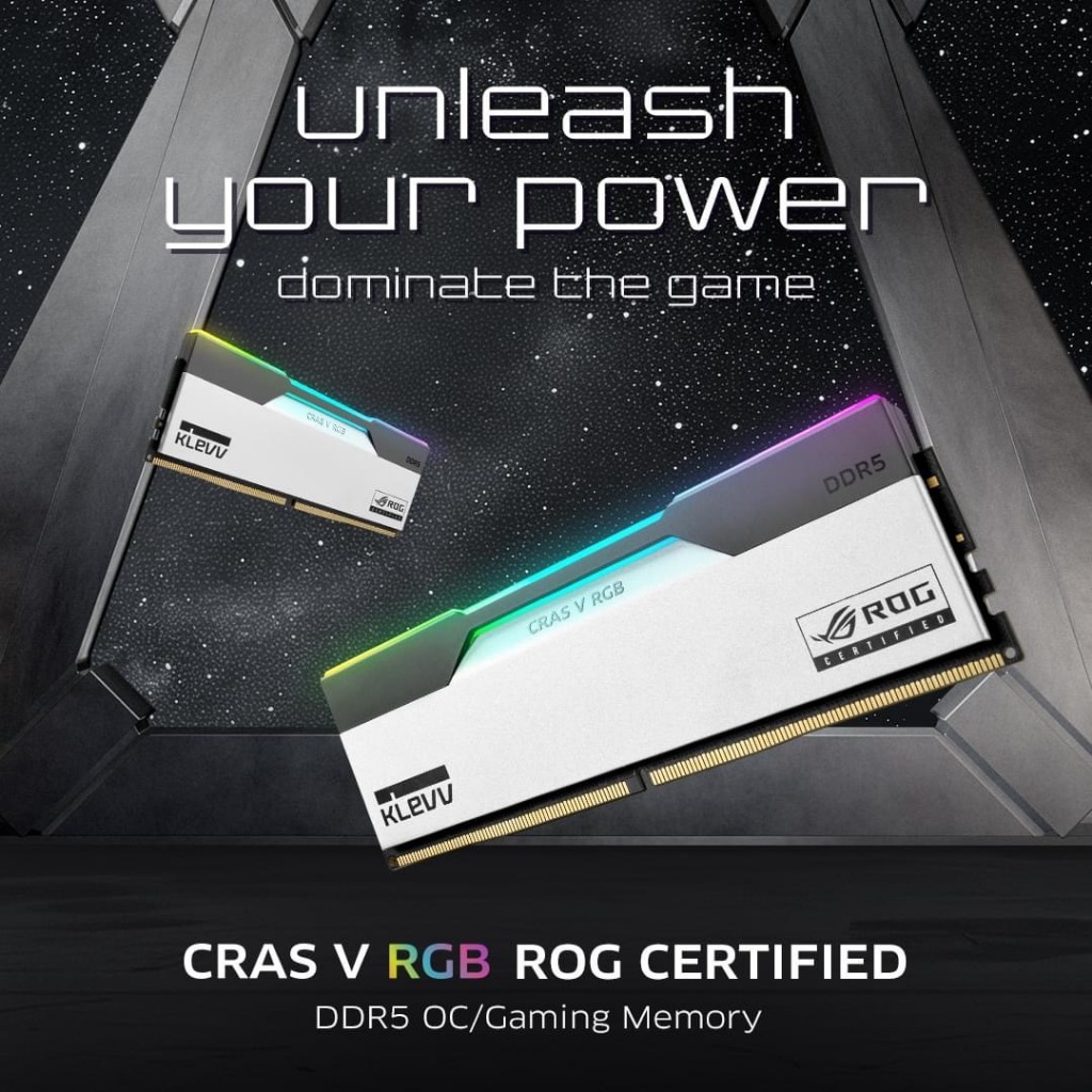 KLEVV CRAS V ROG CERTIFIED DDR5 Gaming OC Memory - 7200MHz | Shopee ...