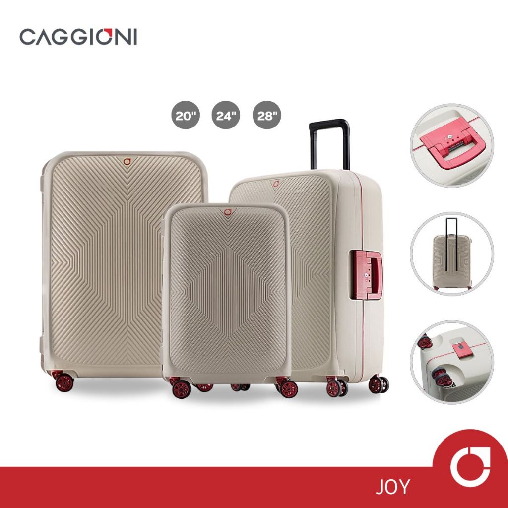 CAGGIONI กระเป๋าเดินทางแบบโครง รุ่นจอย (Joy frame) C20021 : สีนู๊ด | Shopee Thailand