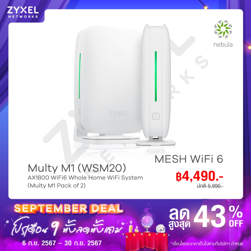ZYXEL Multy M1 Router เราเตอร์ AX1800 Dual-Band Mesh WiFi System ...