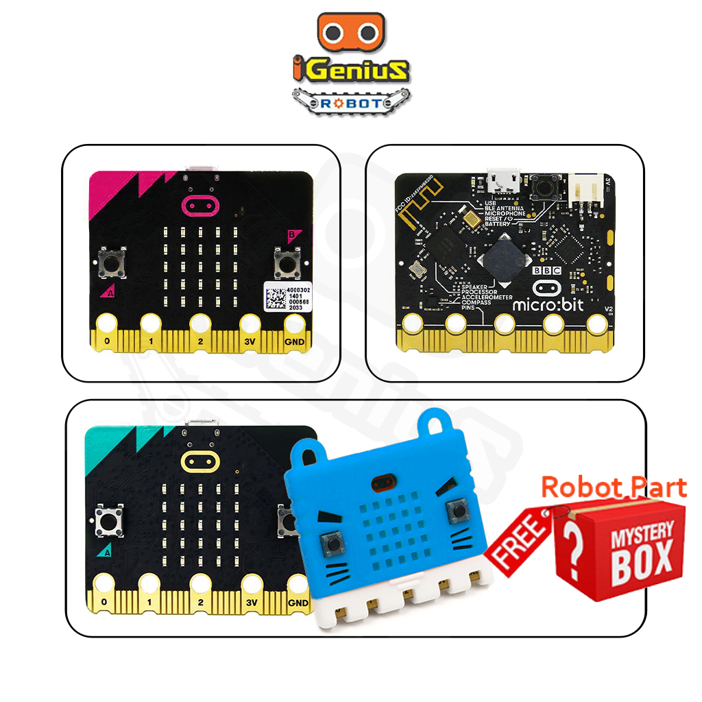 (มีของแถม) บอร์ด ไมโครบิต Starter Kit microbit v2.2 พร้อมเคสซิลิโคน Makecode BBC Coding STEM ...