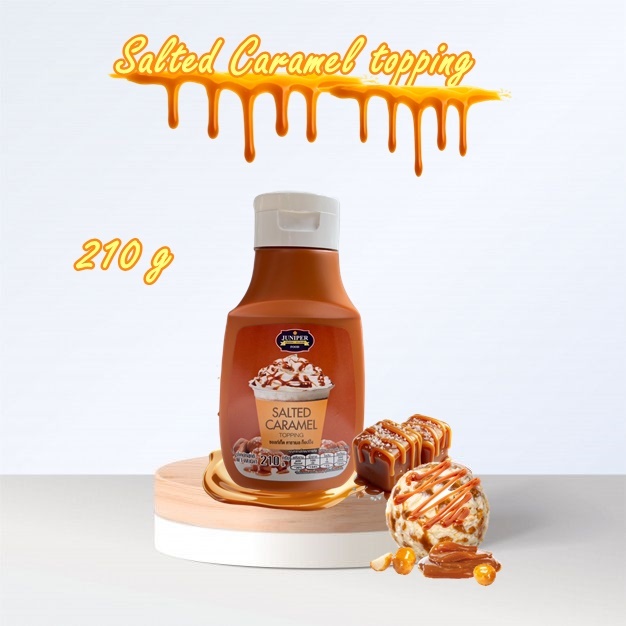 New Juniper Salted Caramel Topping 210g (จูนิเปอร์ ซอลท์เท็ดคาราเมล ท็อปปิ้ง 210กรัม**)**จำกัด ...