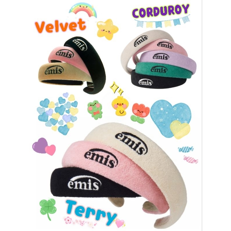 สินค้าพร้อมส่งที่ไทย/ของแท้ Emis ที่คาดผมกำมะหยี่/ลูกฟูก/ Terry ...
