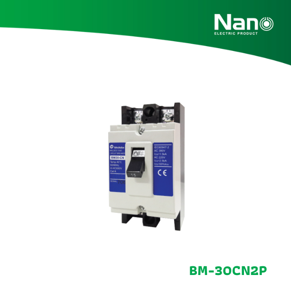 NANO เซอร์กิตเบรกเกอร์ SHIHLIN/NANO 2P 30AF (10A,15A,20A,30A) (1 ชิ้น/กล่อง) รุ่น BM-30CN2P ...