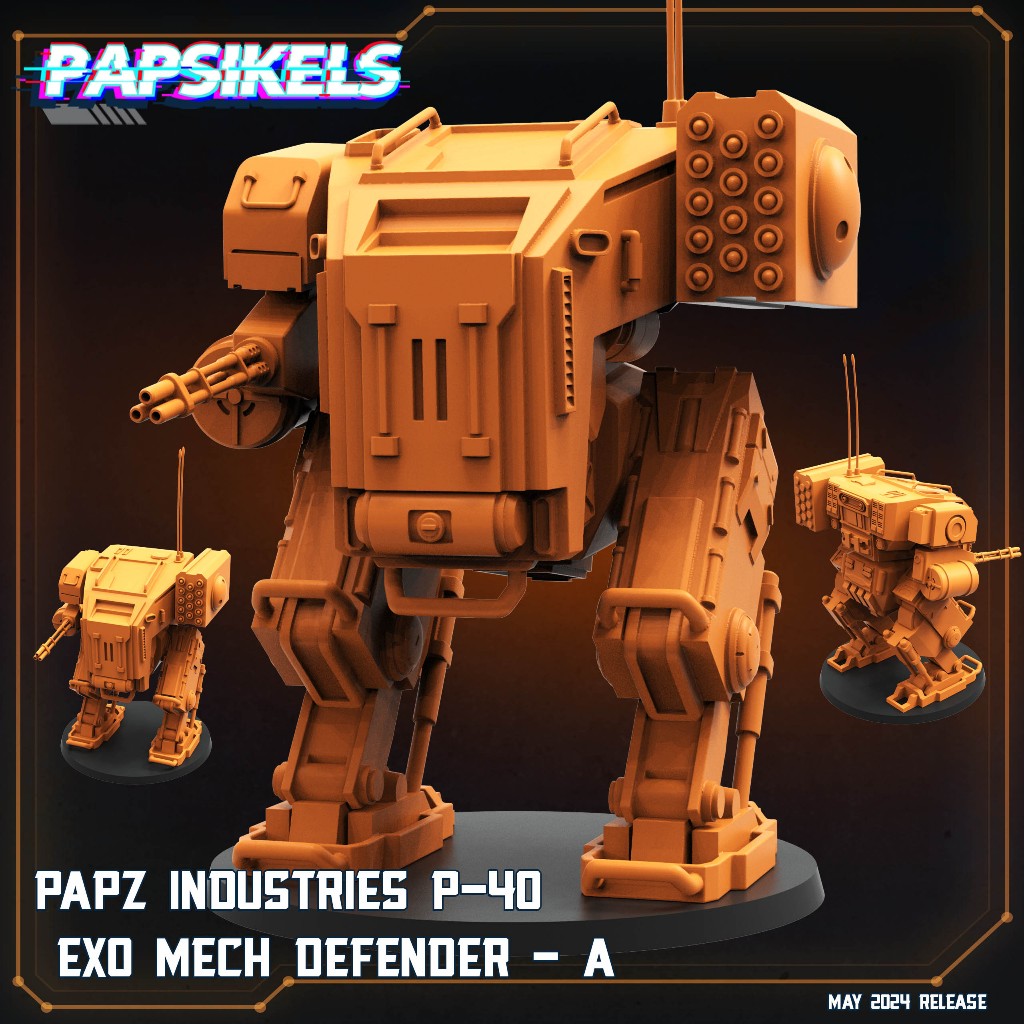 EXO Mech Defender [A] - Democracy Troopers - Construct / 32mm scale 3D ...
