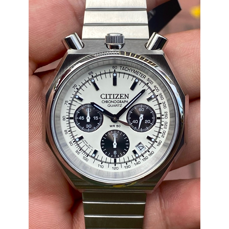 นาฬิกาข้อมือ Citizen Tsuno Chronograph Quartz Silver Tone White Dial ...
