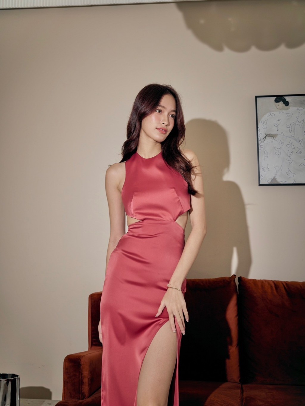 CHANUN - Emily Dress เดรสซาตินโชว์เอวผูกหลัง (CN-071) | Shopee Thailand