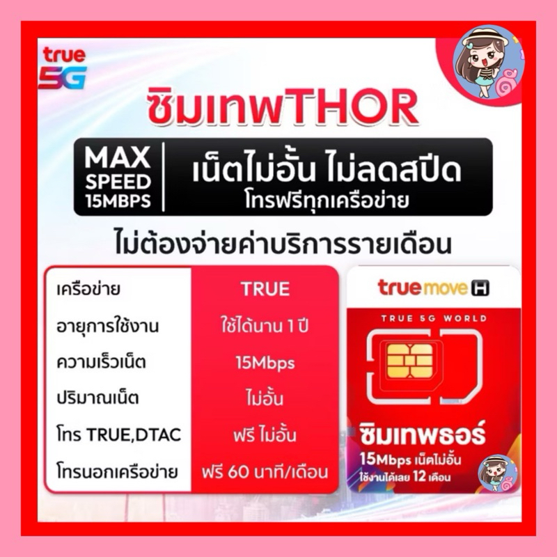 🔥Sales‼️ซิมธอร์ 15Mbps เน็ตไม่อั้น ไม่ลดสปีด🔥ซิมเน็ตรายปีไม่ลดสปีด 15Mbps ซิมเทพธอร์ ซิมเทพทรู ...