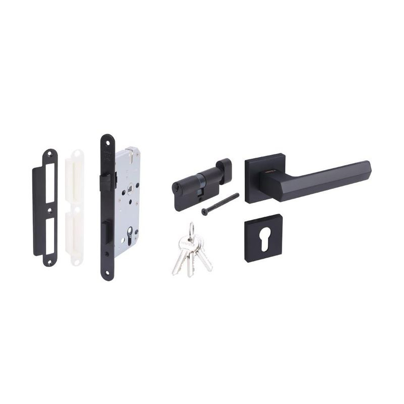 HAFELE ชุดมือจับก้านโยก ประตูทางเข้า สีดำด้าน 489.11.042 | Shopee Thailand