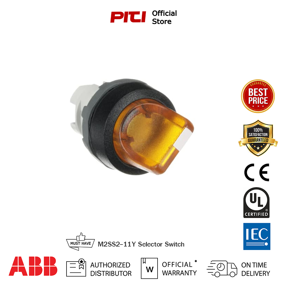 ABB M2SS2-11Y Operator Selector Head ส่วนหัวซีเลคเตอร์ 2 ตำแหน่ง บิดค้าง Modular Pilot devices ...