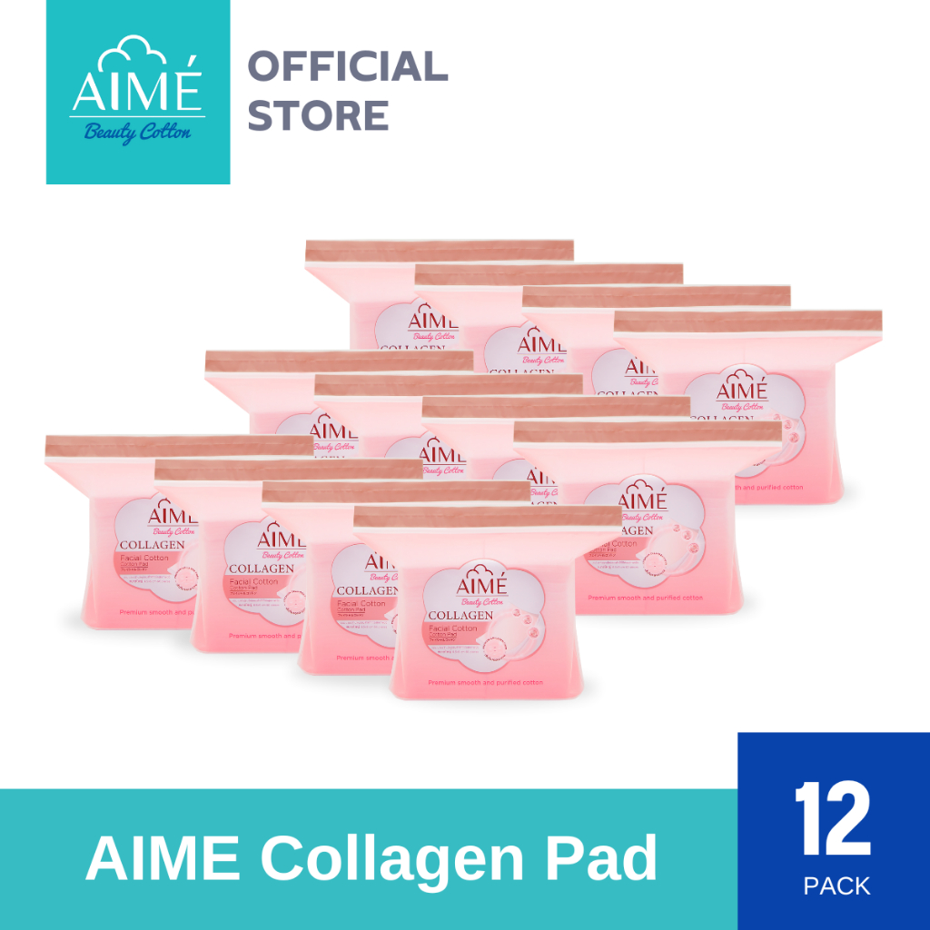 AIME Collagen บรรจุ 60 แผ่นต่อห่อ สำลีแผ่นคอลลาเจน นวัตกรรมญี่ปุ่น นุ่ม ...