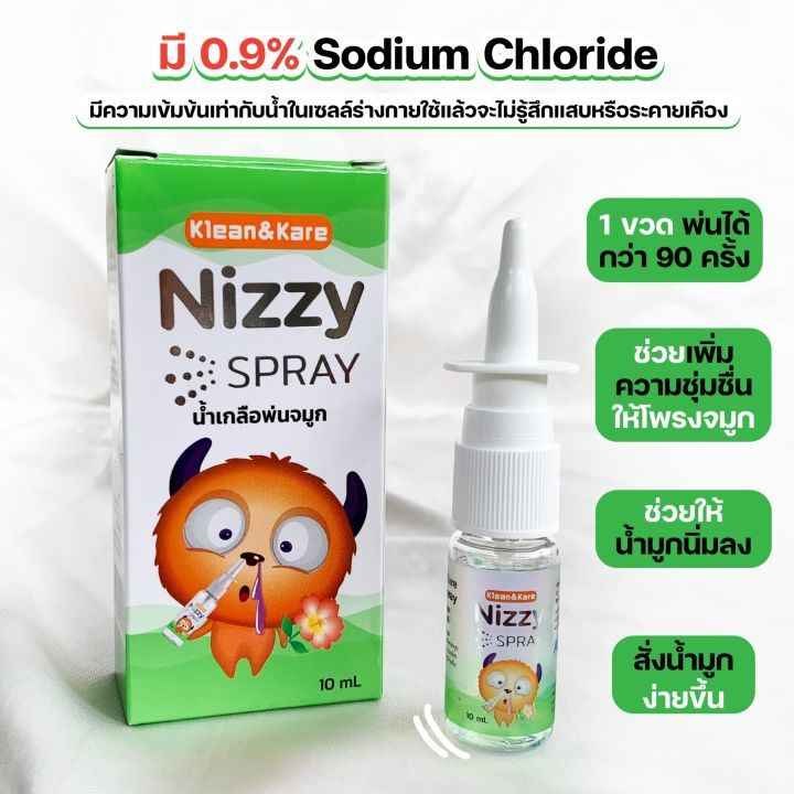 เซต 2 ขวด -สเปรย์น้ำเกลือพ่นจมูก Klean&Kare Nizzy Spray 18 ml.ช่วยเพิ่มความชุ่มชื่นให้โพรงจมูก ...